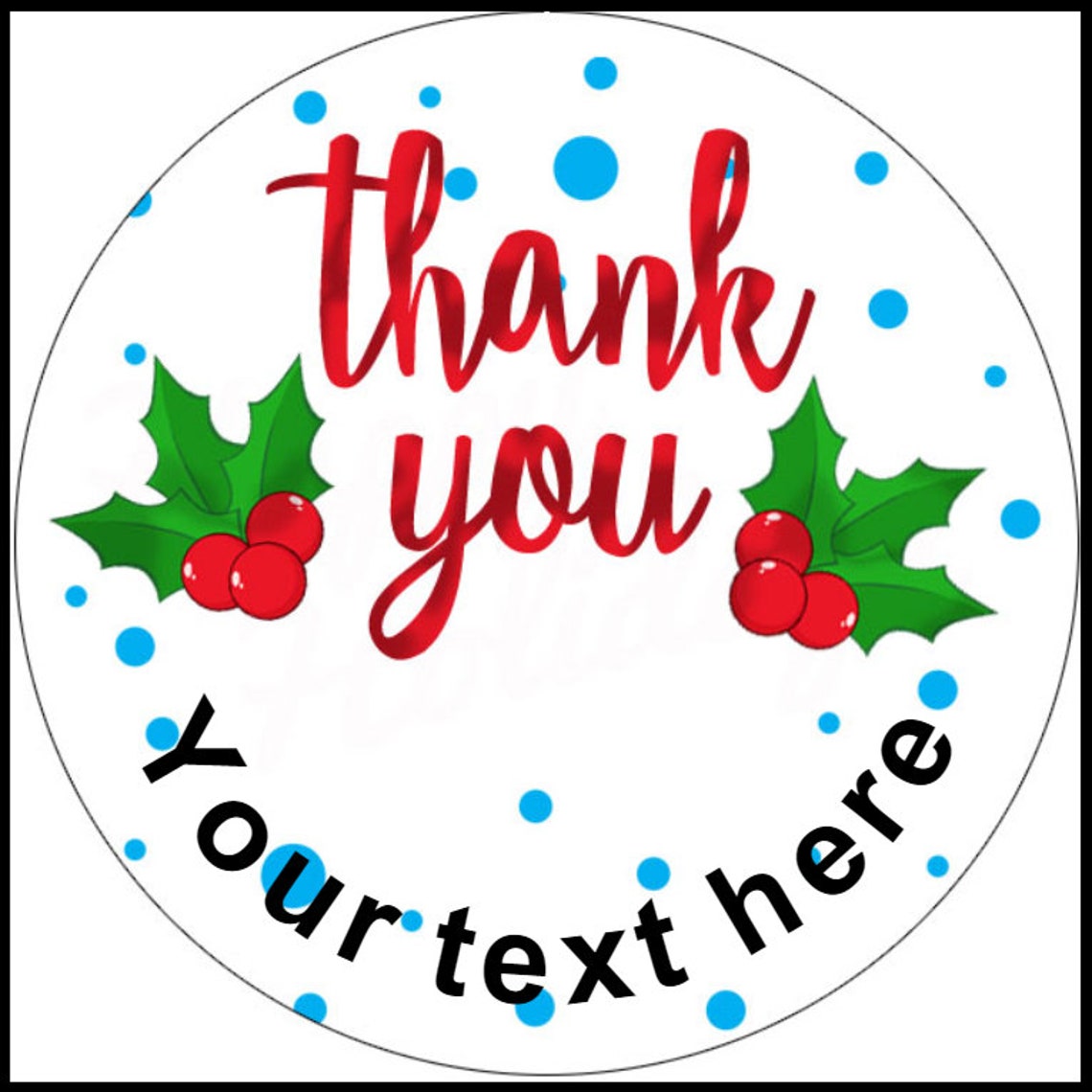144 Personalised Thank you Christmas 30mm Glossy Stickers | Etsy