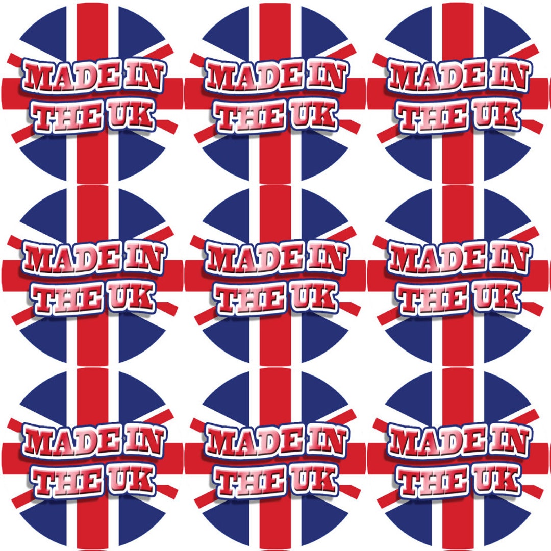 144 Made in the UK 30mm Union Jack Stickers Glossy Great Britain Labels ...