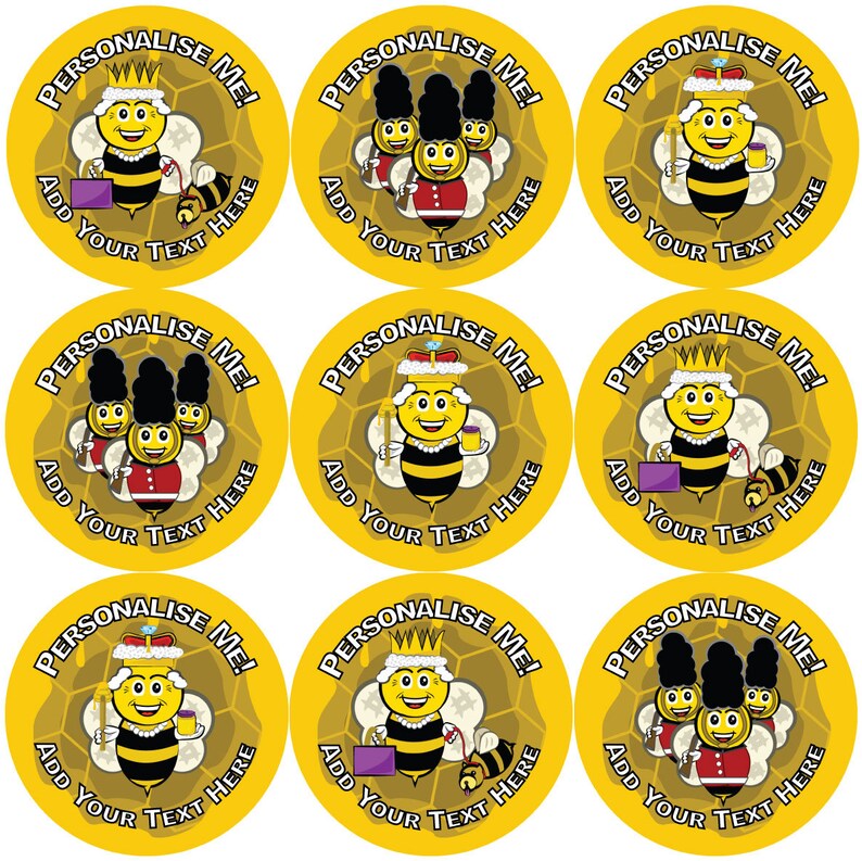 144 Personalised Royal Bee 30mm Reward Stickers for School - Etsy