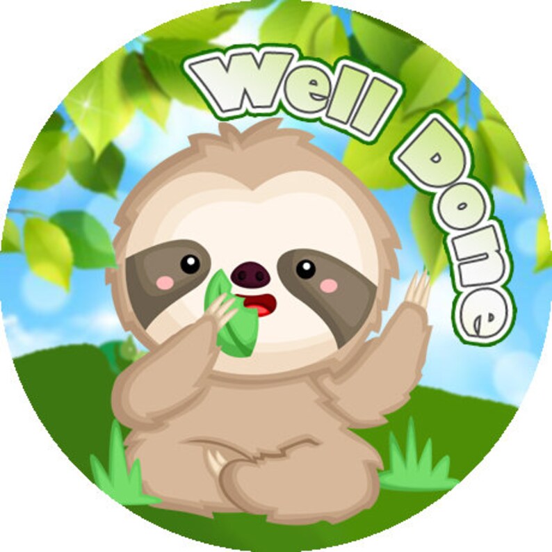 144 Smart Sloth Praise Words 30mm Stickers for Teachers - Etsy