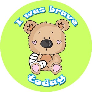 I Was Brave Today Teddy Bear Reward Stickers, 30mm (144 Ct) - Etsy UK