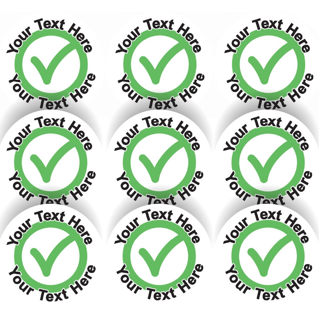 144 Personalised Green Tick 30mm Reward Stickers for School Teachers ...