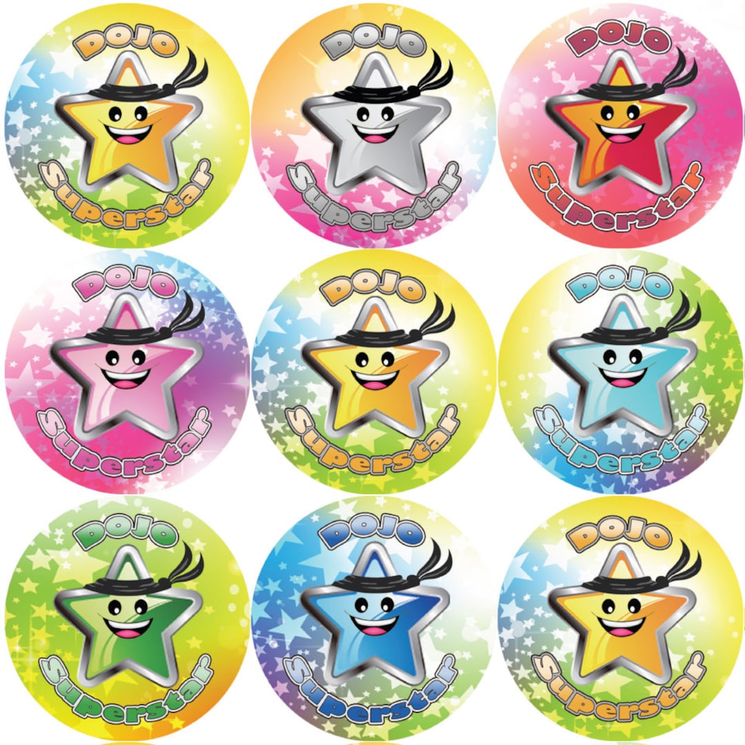 144 Dojo Superstar 30 Mm Reward Stickers for Teachers, Parents and ...