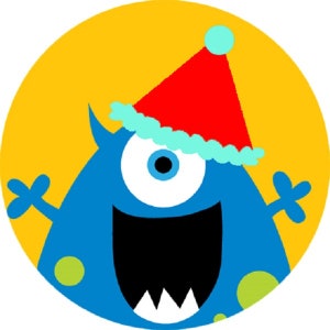 144 Happy Birthday Monsters 30mm Round Children's Reward Stickers for ...