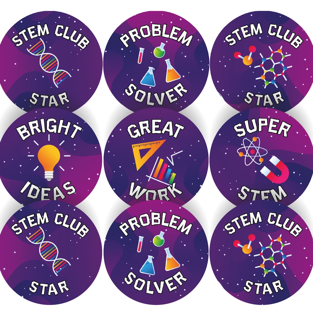 144 STEM Club Praise 30mm Reward Stickers for Teachers, Parents and ...