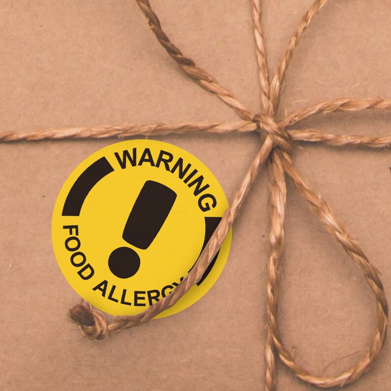 144 Warning Food Allergy Labels 30mm Food Label Stickers - Etsy UK