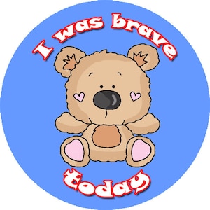 I Was Brave Today Teddy Bear Reward Stickers, 30mm (144 Ct) - Etsy UK