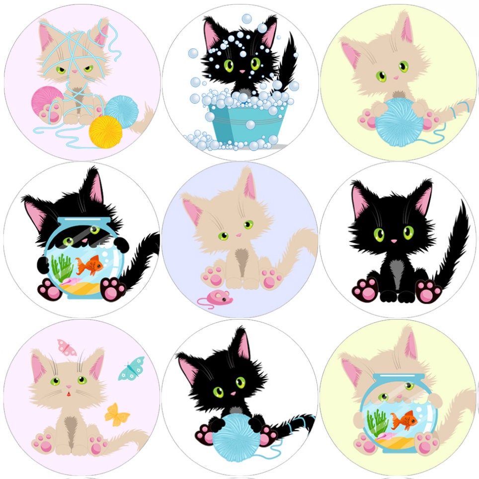 144 Cute Cats 30mm Reward Stickers for Teachers Parents and | Etsy