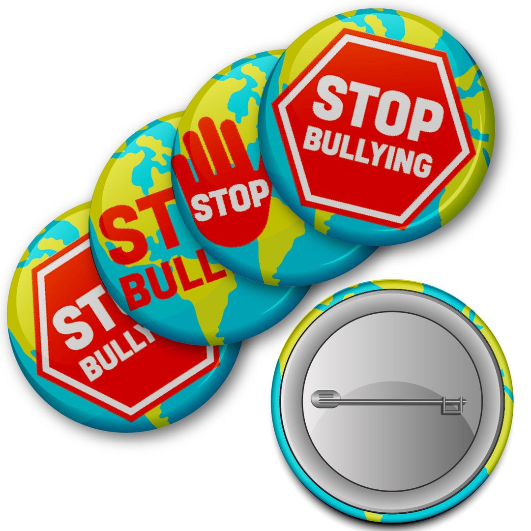 20 X Anti-bullying Awareness Pin Badge 38mm Teachers, Parents, Schools ...