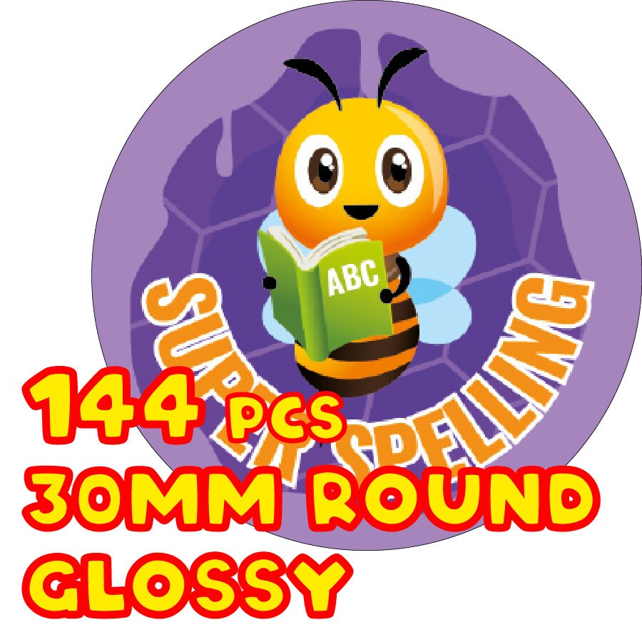 144 Super Spelling Bee 30mm Reward Stickers for School - Etsy