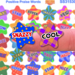 210 Positive Praise Word Stars 25mm Shaped Children's Reward Stickers ...