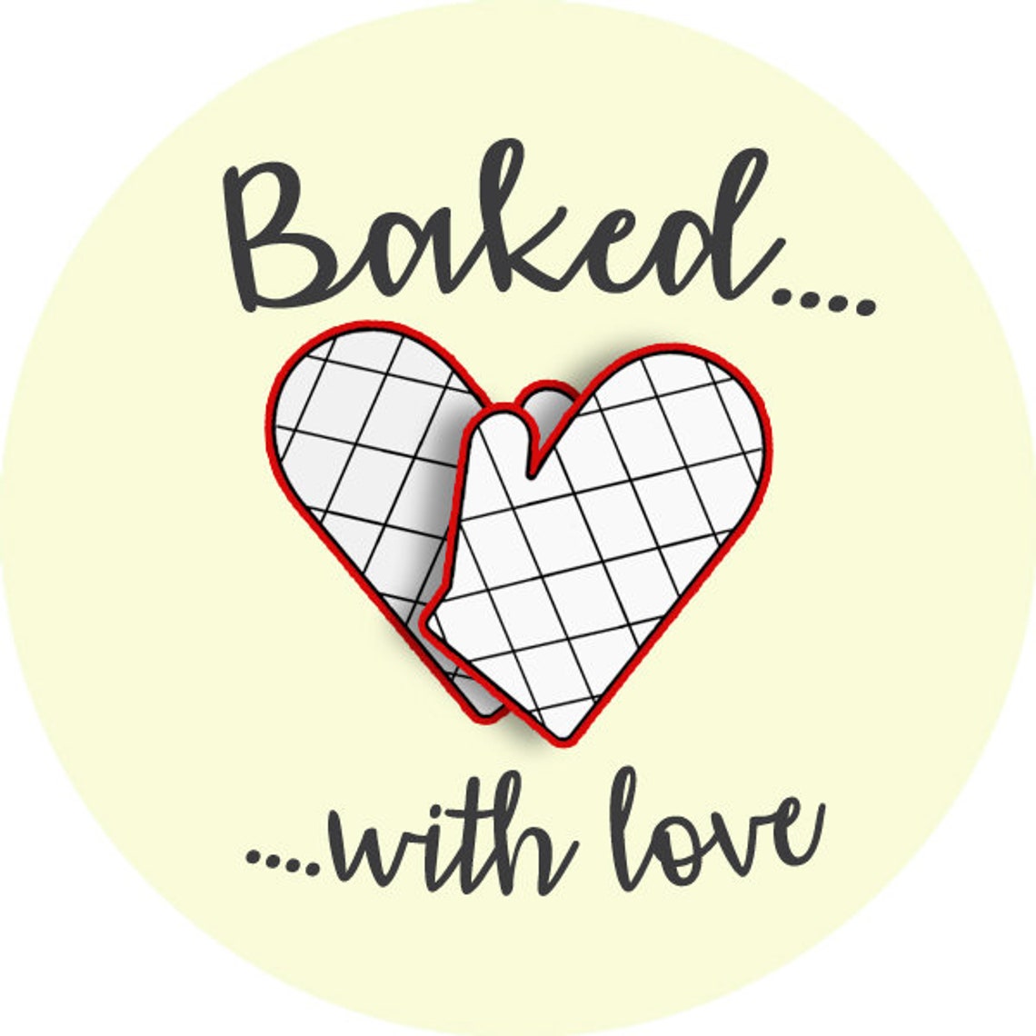 144 Baked With Love Glossy Stickers Home Baking Gift Packaging - Etsy