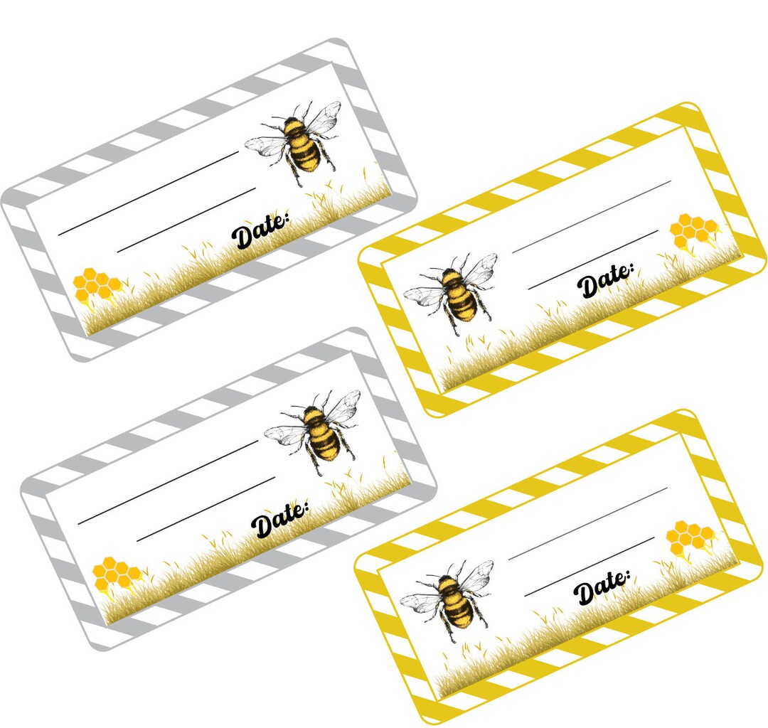 72 Honey Bee Jar Labels, Food Jar Sticker 60mm X 28mm - Etsy