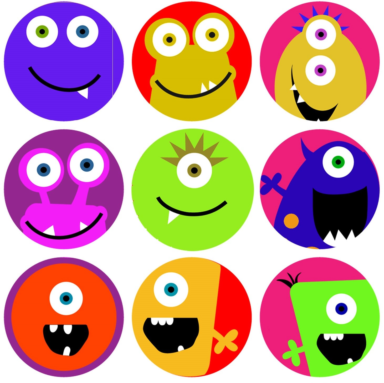 144 Monster Faces 30mm Children's Reward Stickers for Teachers, Parents ...