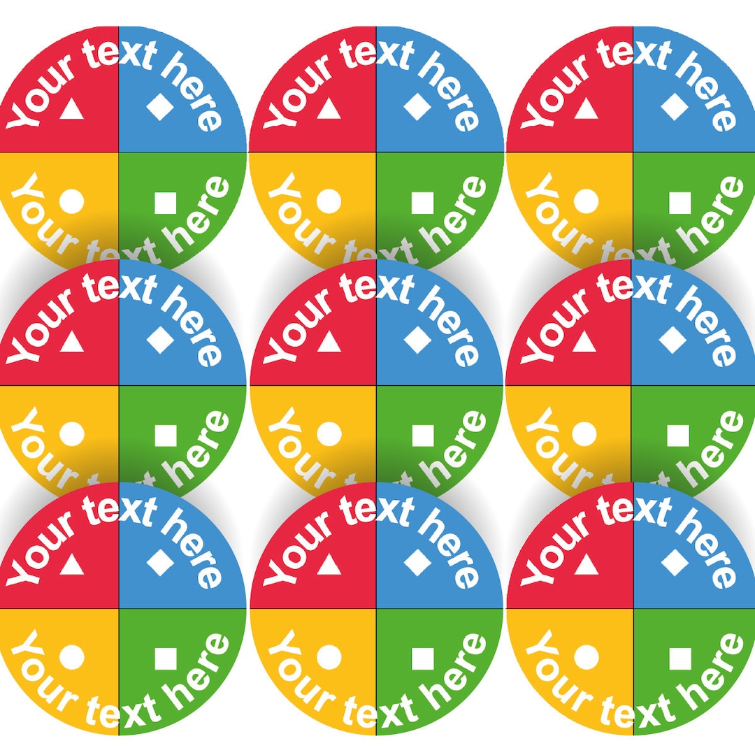 144 Personalised Quiz Colours & Shapes Class School Reward Stickers ...