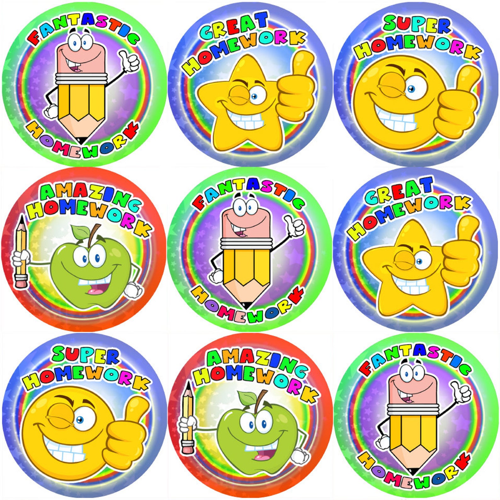 144 Fantastic Homework 30mm Reward Stickers for Teachers | Etsy