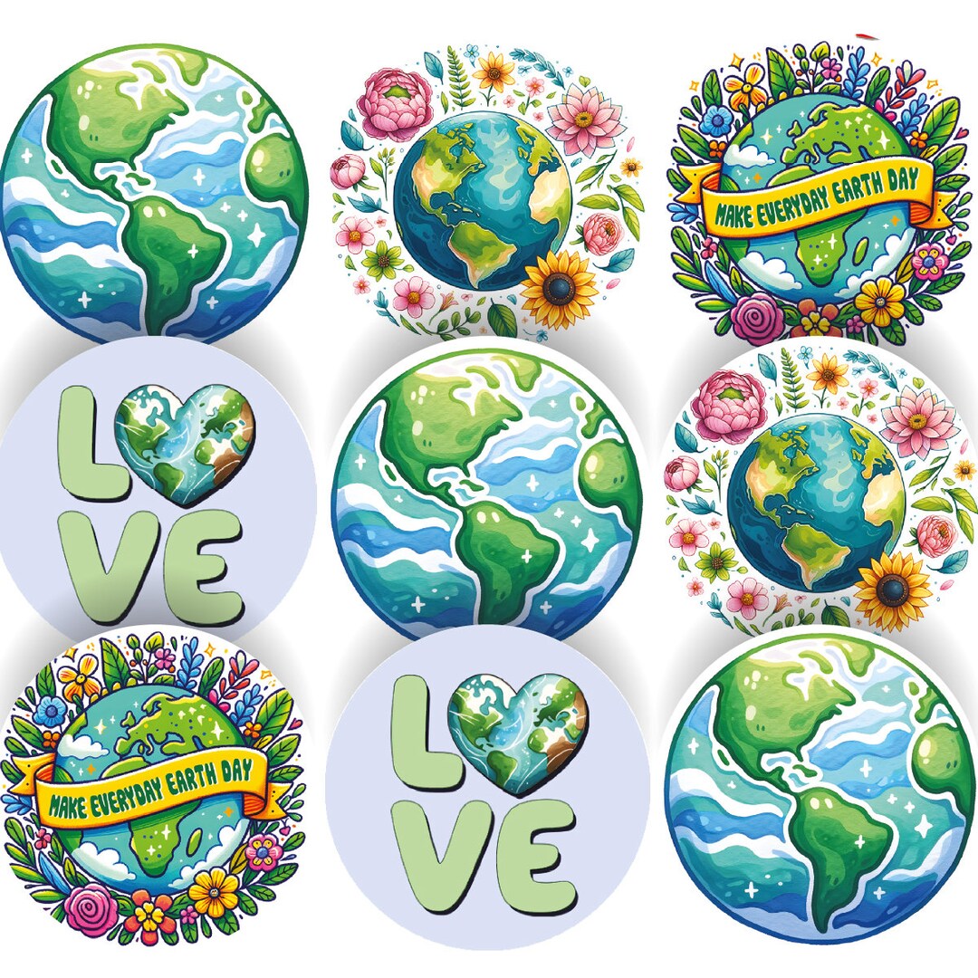 144 World Earth Day Awareness Stickers 30mm Teacher Parents School ...