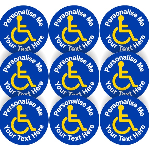 144 Disability Wheelchair Logo Personalised 30mm Stickers for - Etsy