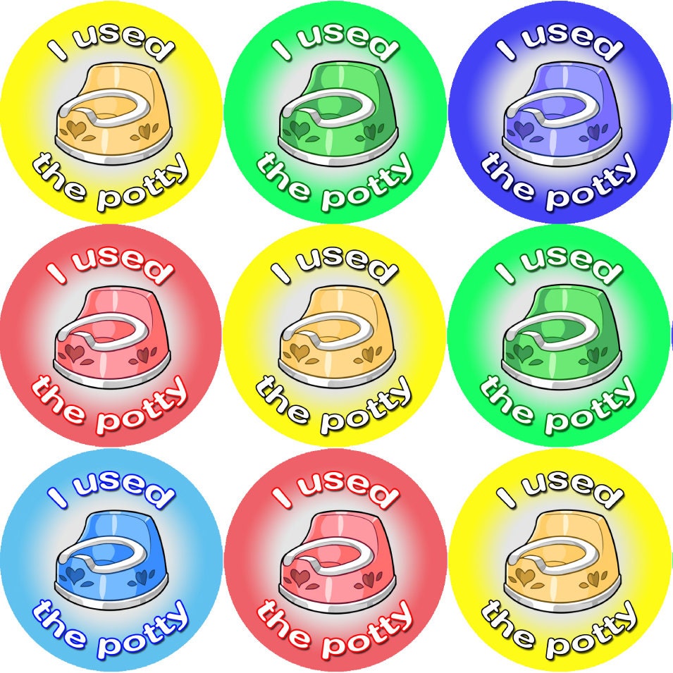 144 Potty Rewards 30mm Toilet Training Reward Stickers for | Etsy