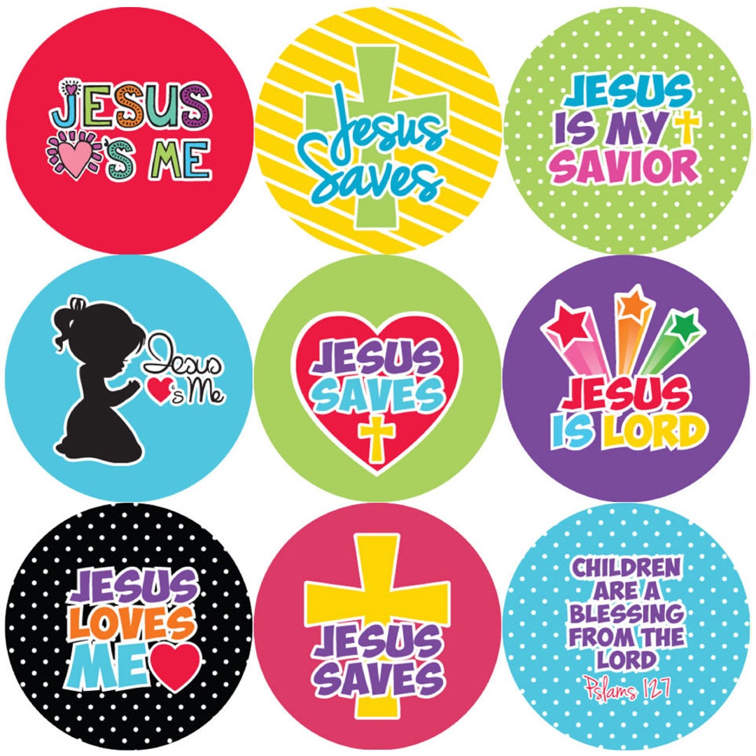 144 Jesus Saves 30mm Round Children's Reward Stickers for - Etsy