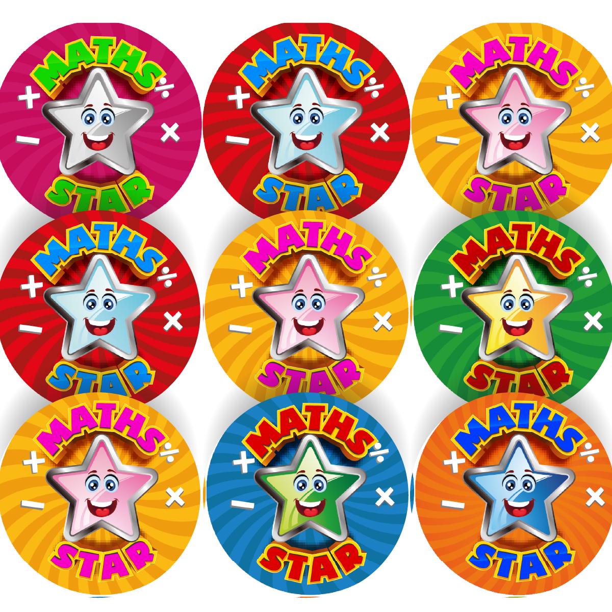144 Star Maths - 30mm Reward Stickers for School Teachers, Parents and ...