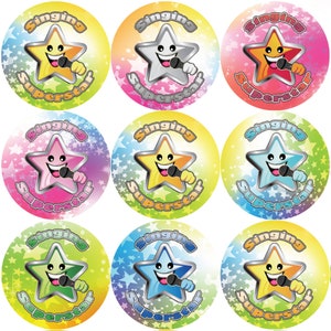 144 Singing Superstar 30 Mm Reward Stickers for Teachers, Parents and ...