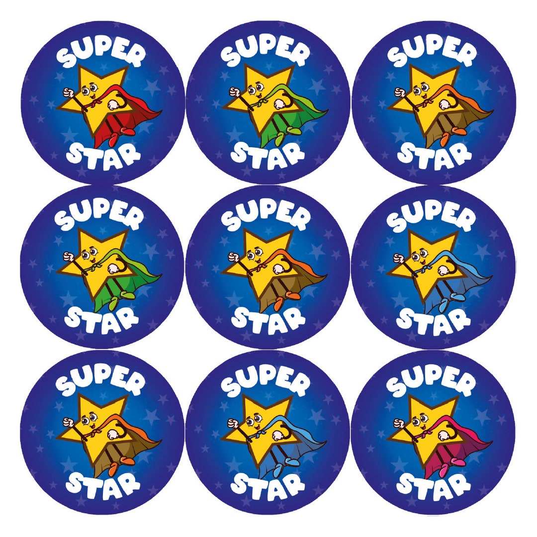 144 Super Star - 30mm Reward Stickers for School Teachers, Parents and ...