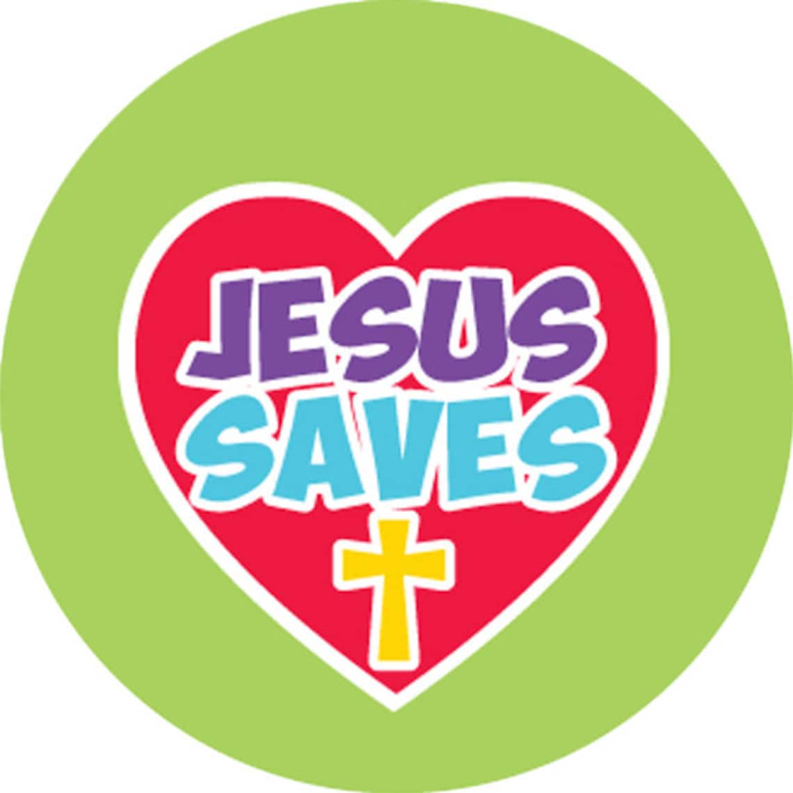 144 Jesus Saves 30mm Round Children's Reward Stickers for | Etsy