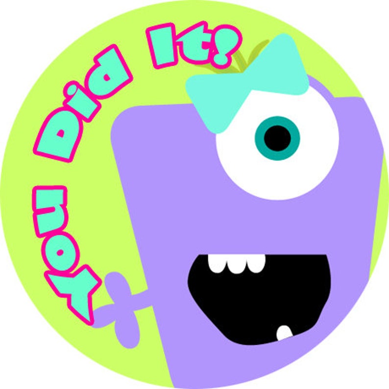 144 Girly Monsters Praise Words 30mm Round Children's - Etsy