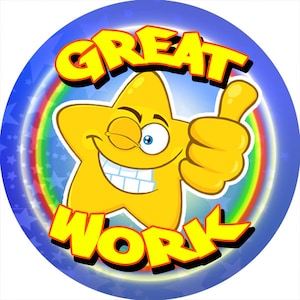 144 Good Work 30mm Reward Stickers for Teachers, Parents and Party Bags ...