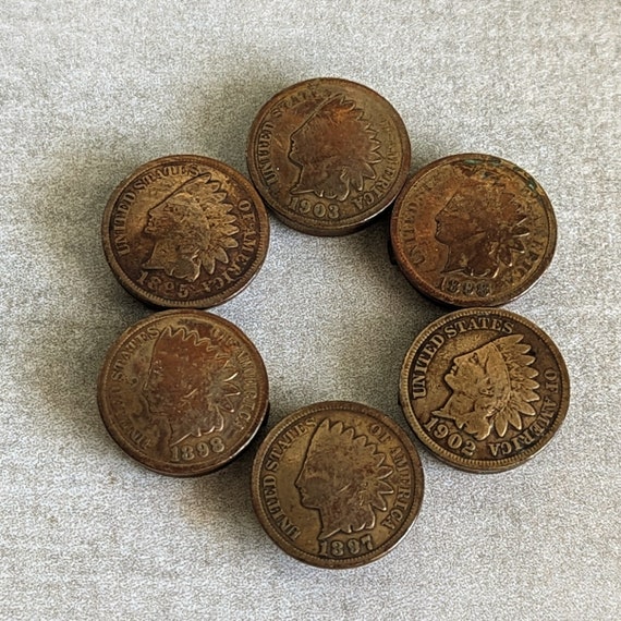 Indian head penny button - Gem