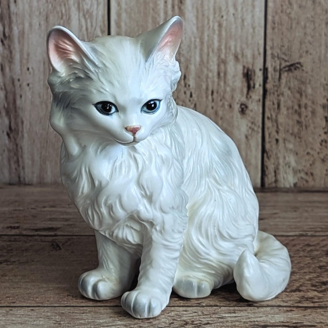 Vintage Lefton Ceramic White Cat Figurine #1514 - Etsy