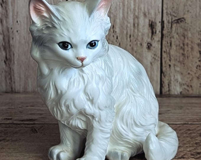Vintage Lefton Ceramic White Cat Figurine #1514 - Etsy