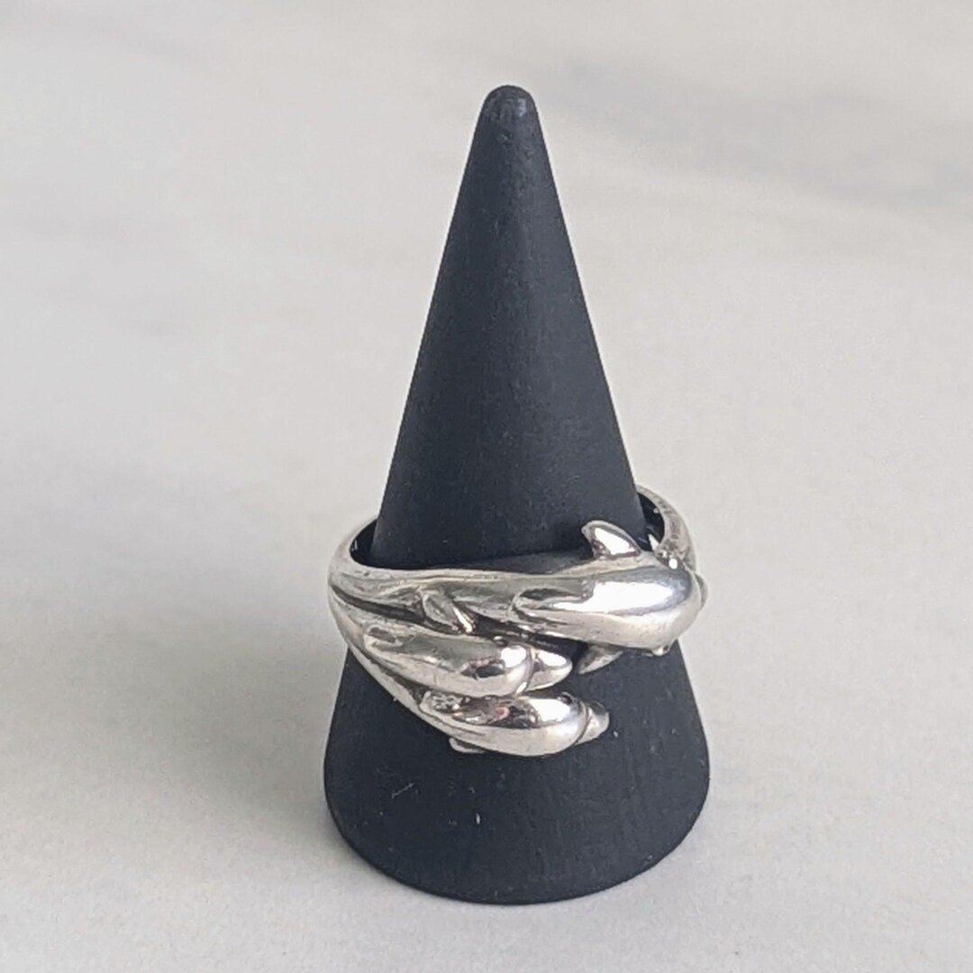 Vintage Sterling Silver Dolphin Ring Dolphin Pod Ring Size 9 - Etsy