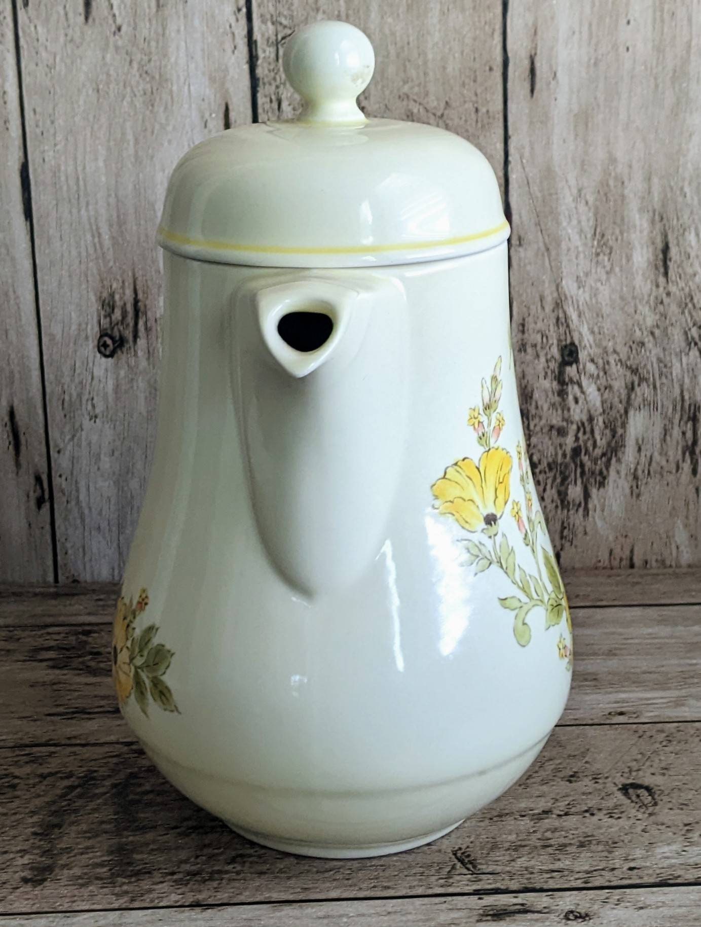 NIKKO Ivory Yellow Floral Teapot Coffee Pot Japan - Etsy