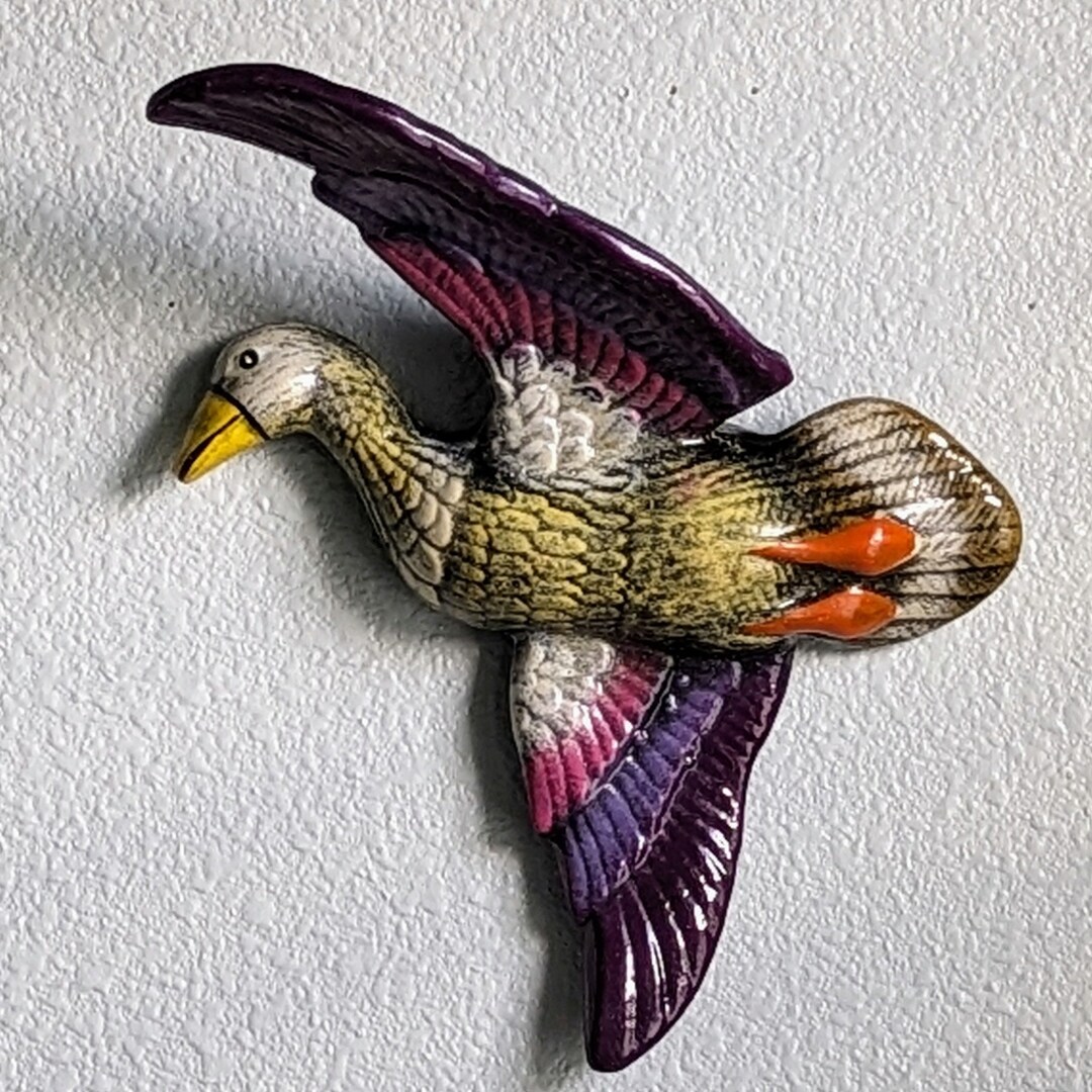 Vintage Colorful Ceramic Flying Duck Made in Mexico - Etsy