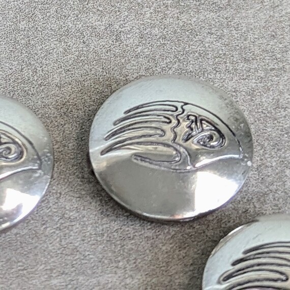 Southwestern Coin Silver Button Covers, Set of 6 Matc… - Gem