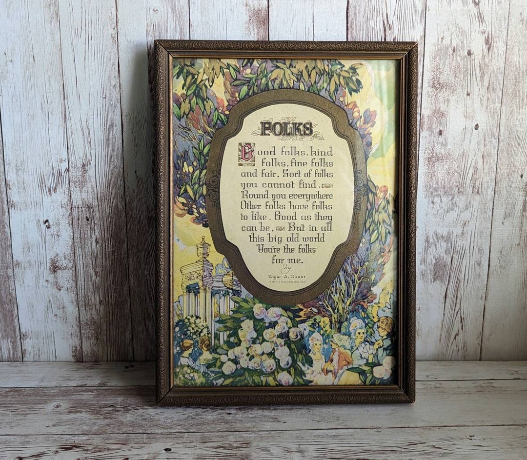 Vintage folks Framed Print Buzza Motto - Etsy