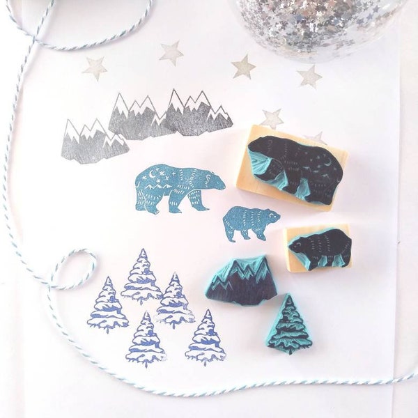 Bear Rubber Stamp - Etsy