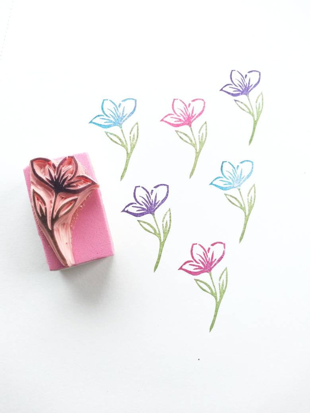 Flower Rubber Stamp, Floral Decor. - Etsy