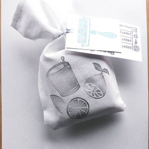 Cocktail Stamp Party Drink Stamp Gin and Tonic Gift Lemon Stamp Citrus ...