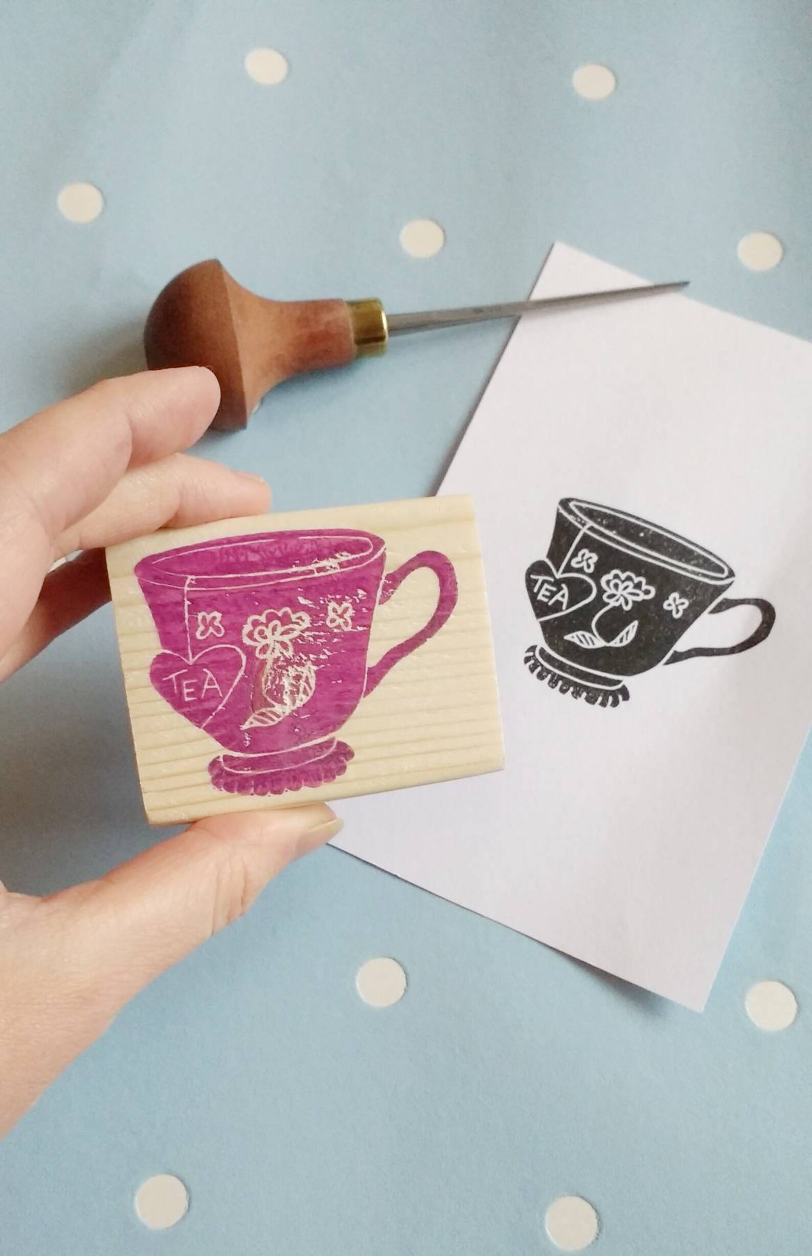Love Tea Stamp Teacup Stamp Tea Lovers Gift Sweet Tea - Etsy UK