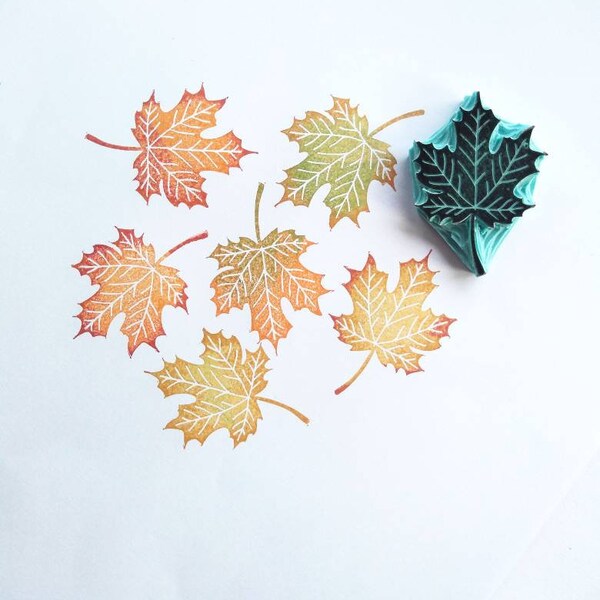 Leaf Rubber Stamp - Etsy