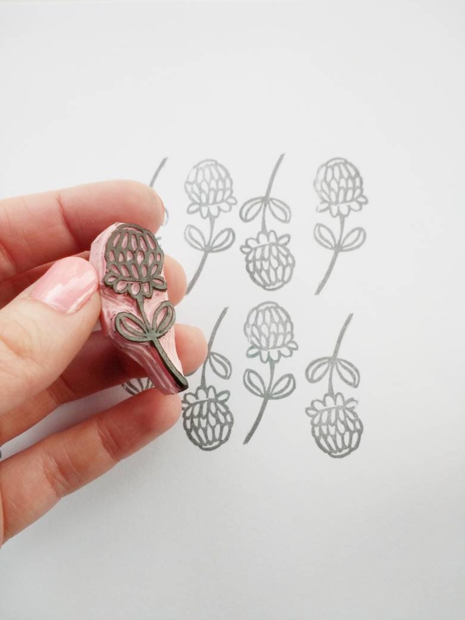 Thistle flower rubber stamp wild flower stamp flower decor | Etsy