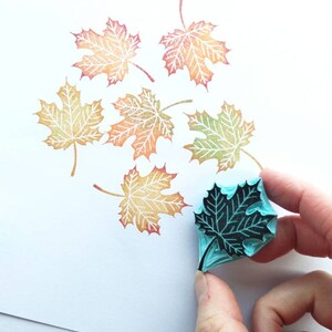 Maple Leaf Rubber Stamp. - Etsy
