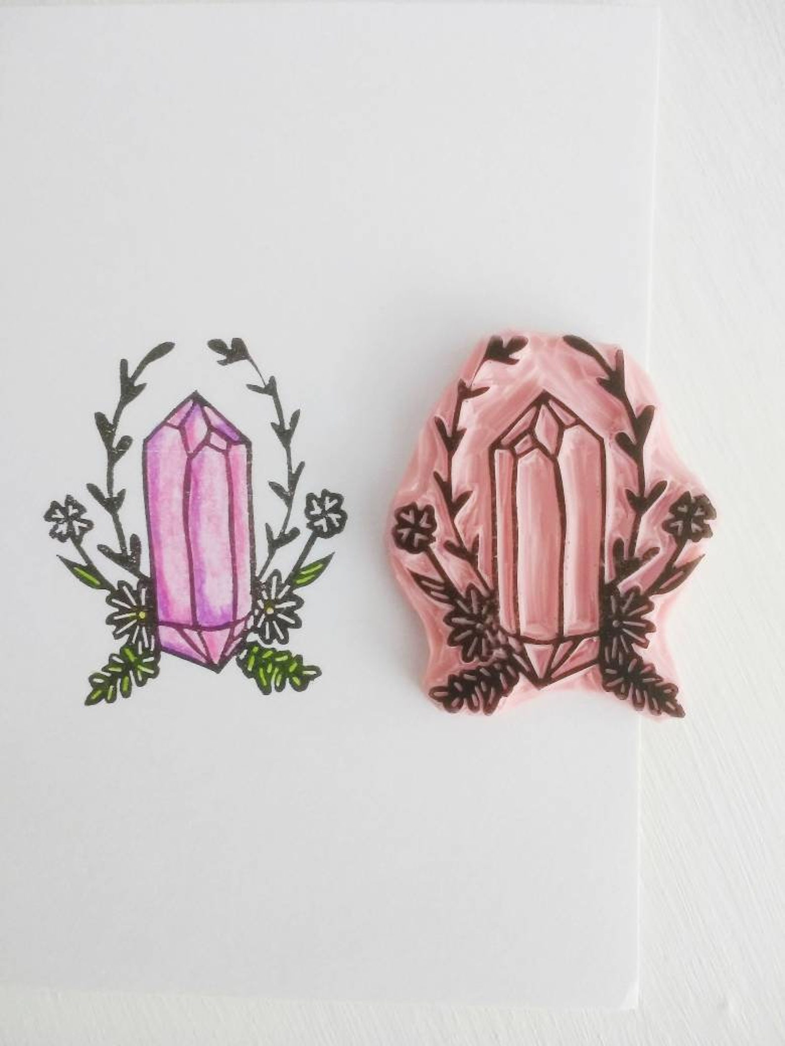 Crystal rubber stamp mystical decor gem stamp crystal | Etsy