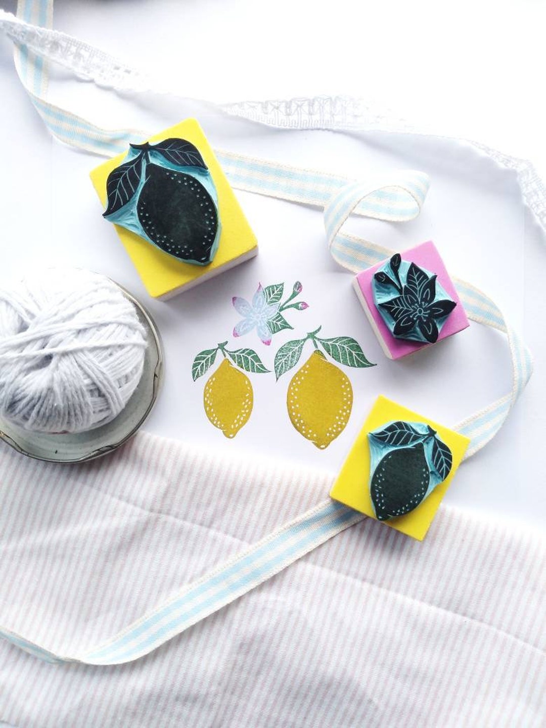 Lemon Rubber Stamp, Citrus Decor. - Etsy