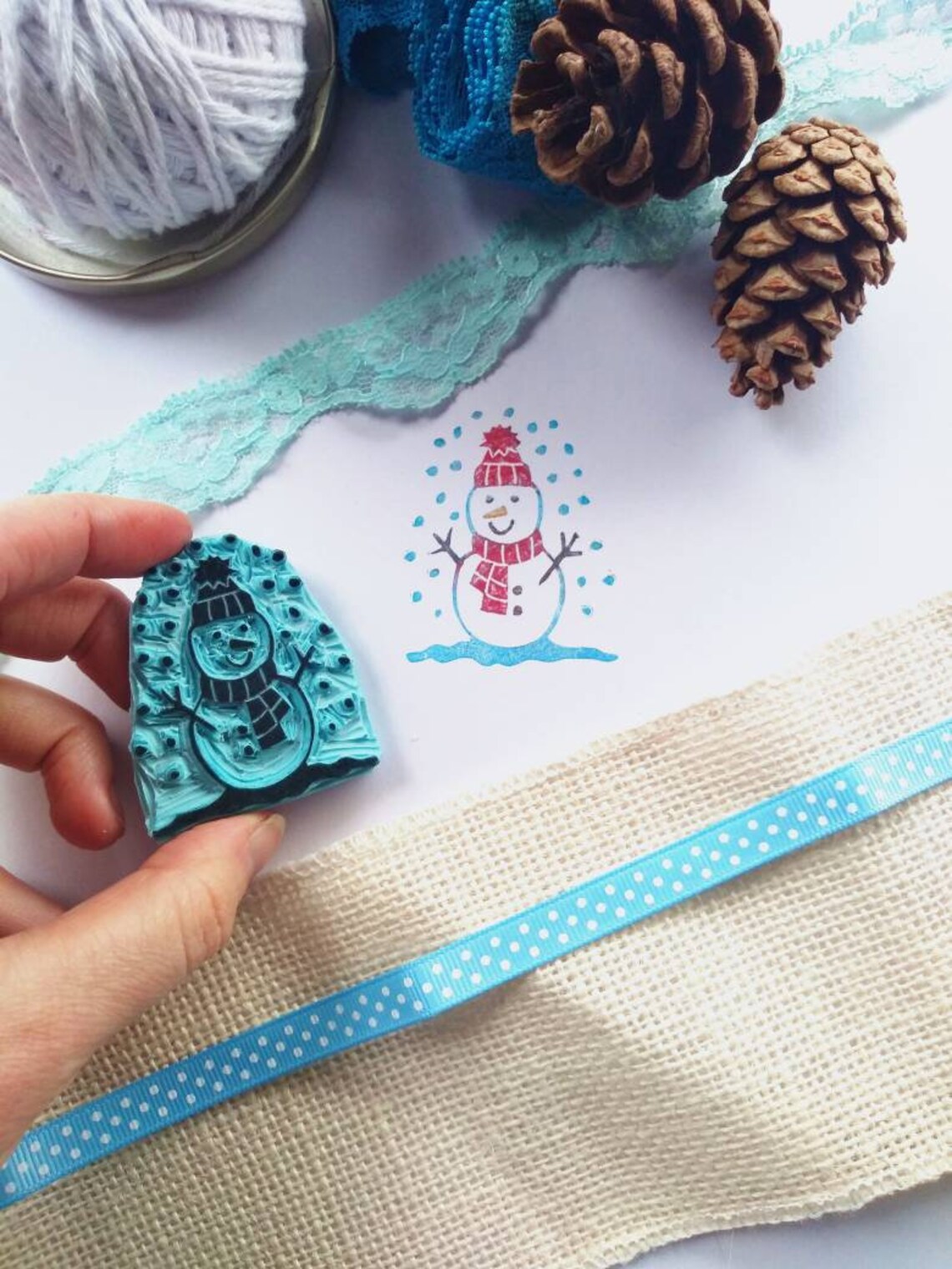 Snowman Rubber Stamp. | Etsy