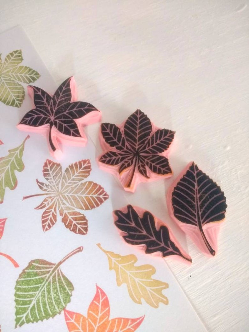 Autumn Leaf Stamp Set Fall Decor Autumn Wedding Decor Leaf | Etsy UK
