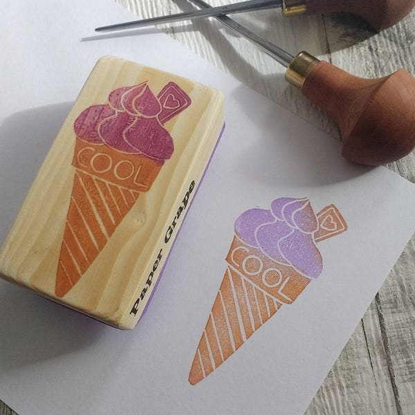 Ice Cream Cone Stamp - Etsy